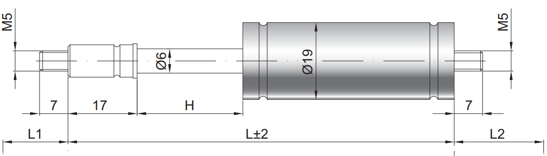 Gaszugfeder 6-19 Hub 100 - Gasfedershop.de